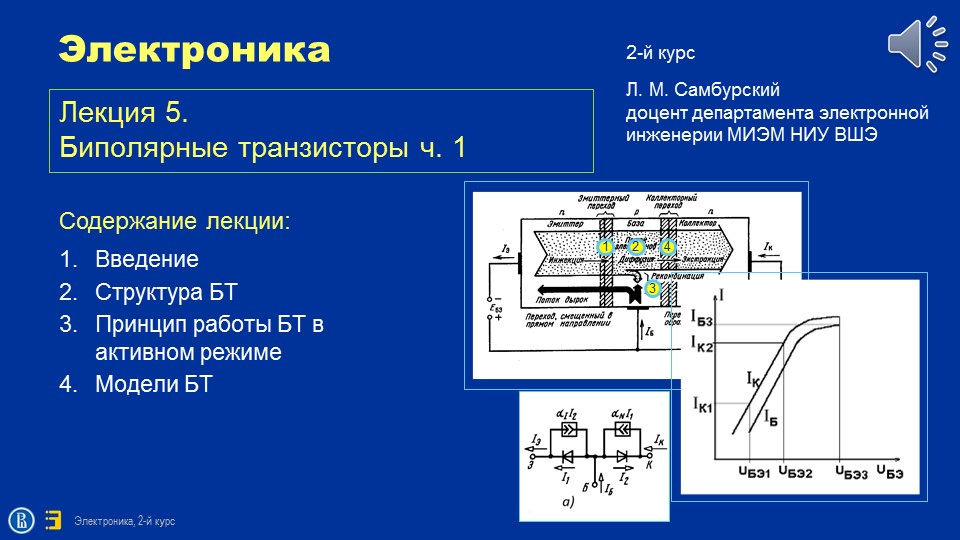 Электроника. Лекция 05. Биполярные транзисторы ч.1