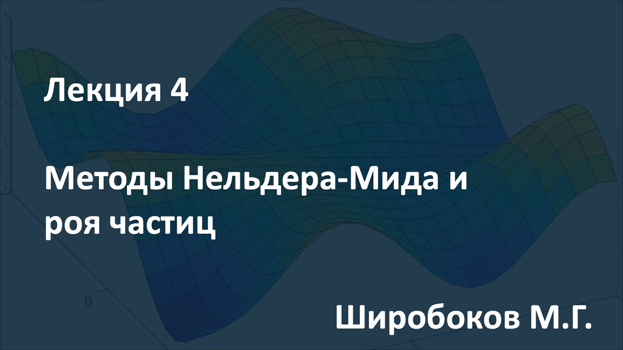Лекция 4. Методы Нельдера--Мида и роя частиц. 04.03.2021