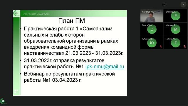 Вебинар Командная форма наставничества
