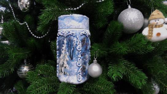 Банка с кофе в подарок! Зимний декор