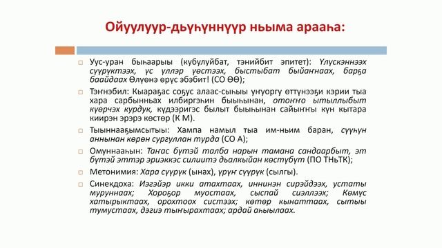 Тема 2. Уус-уран тиэкис жанрын уонна истиилин уратыта