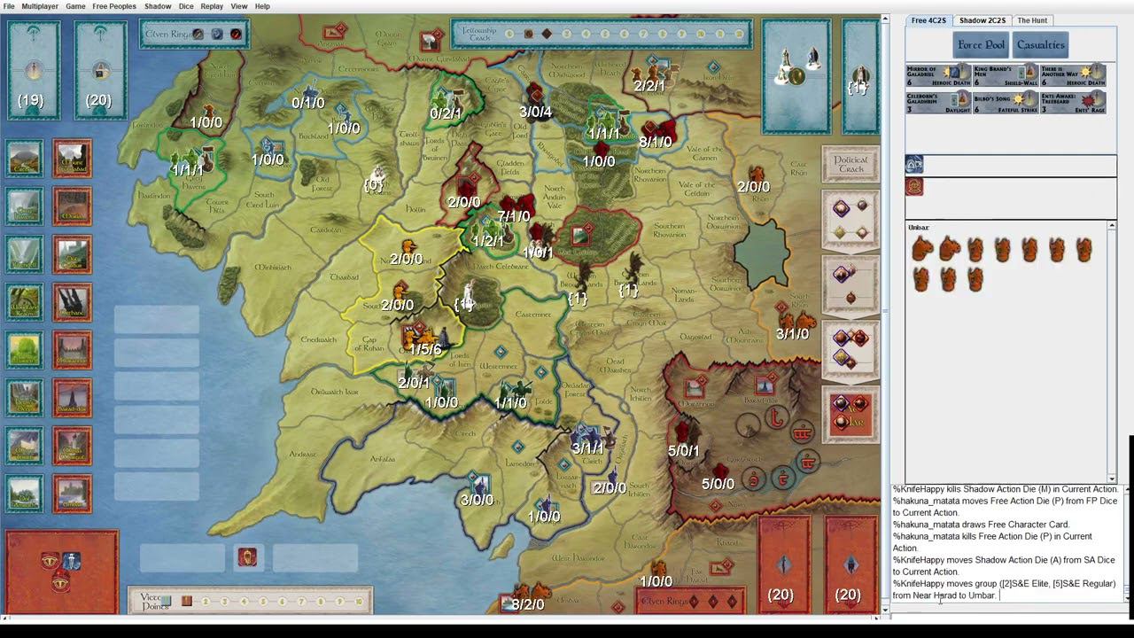 Война кольца (War of the Ring). Сгорел, играя за Свободные народы.