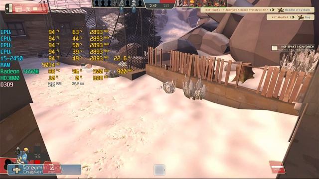 Team Fortress 2 laptop i5 2450 ram 6GB ddr3 AMD Radeon 7650M Intel HD 3000 HP Probook 4740s