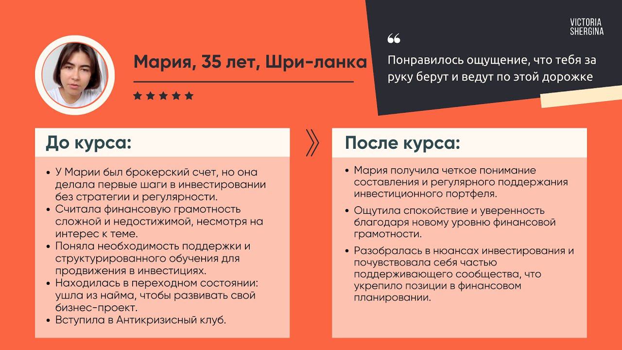 История Марии: от случайных инвестиций к стратегическому планированию