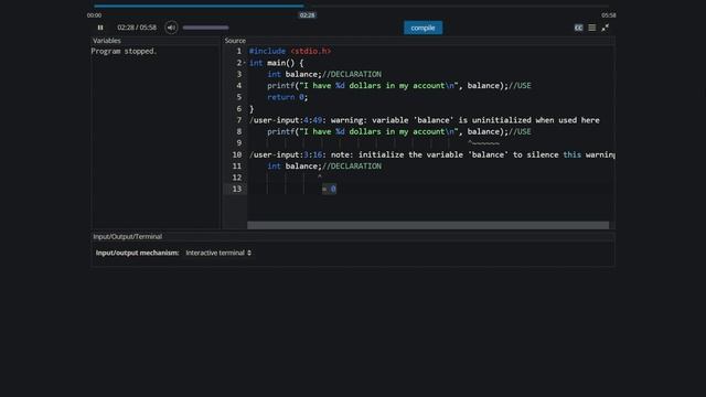 Correct common syntax errors involving variables
