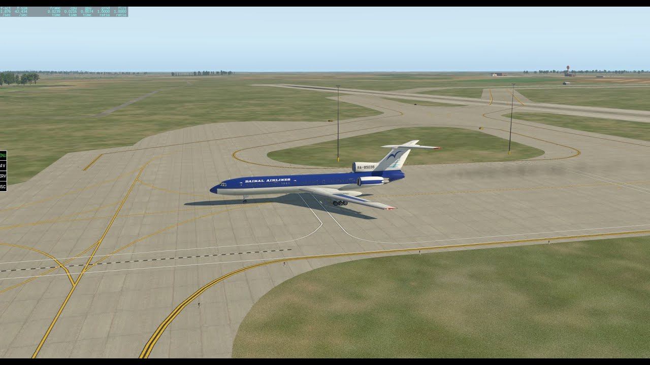 X plane 11 / Tu-154 / Взлёт с ручником !!!  / Краснодар - Минск