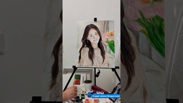 Часть 1 .Написание картины ( портрета) "Милая" , выполнена на 50%🌸