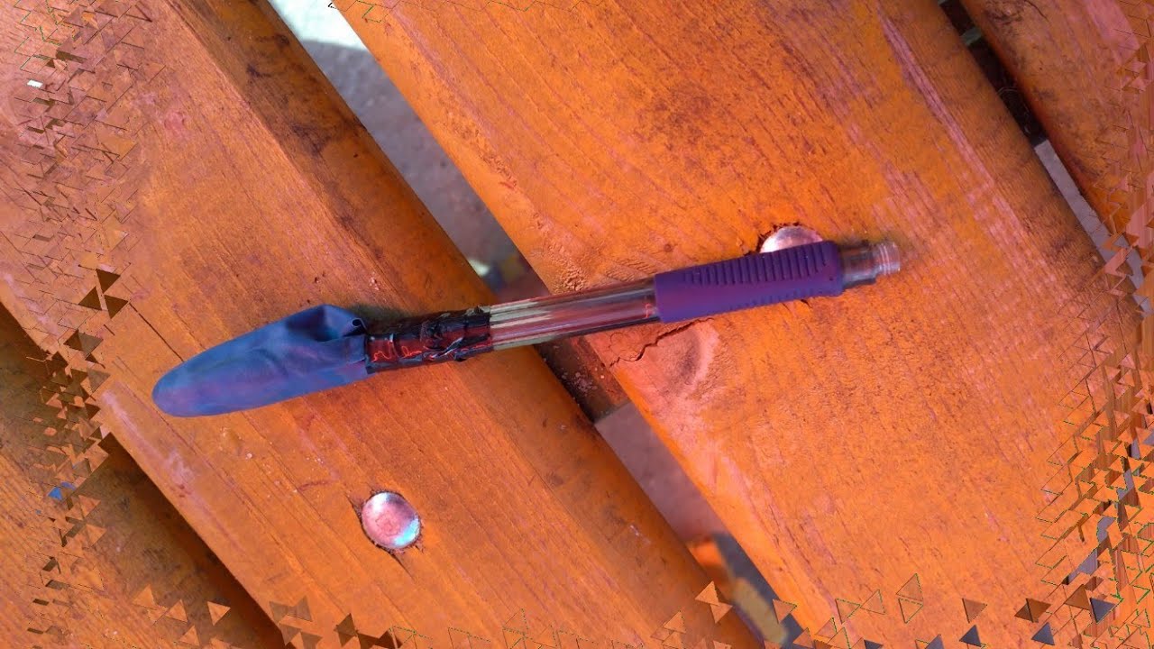 Самодельная пушка из ручки, а она мощная...