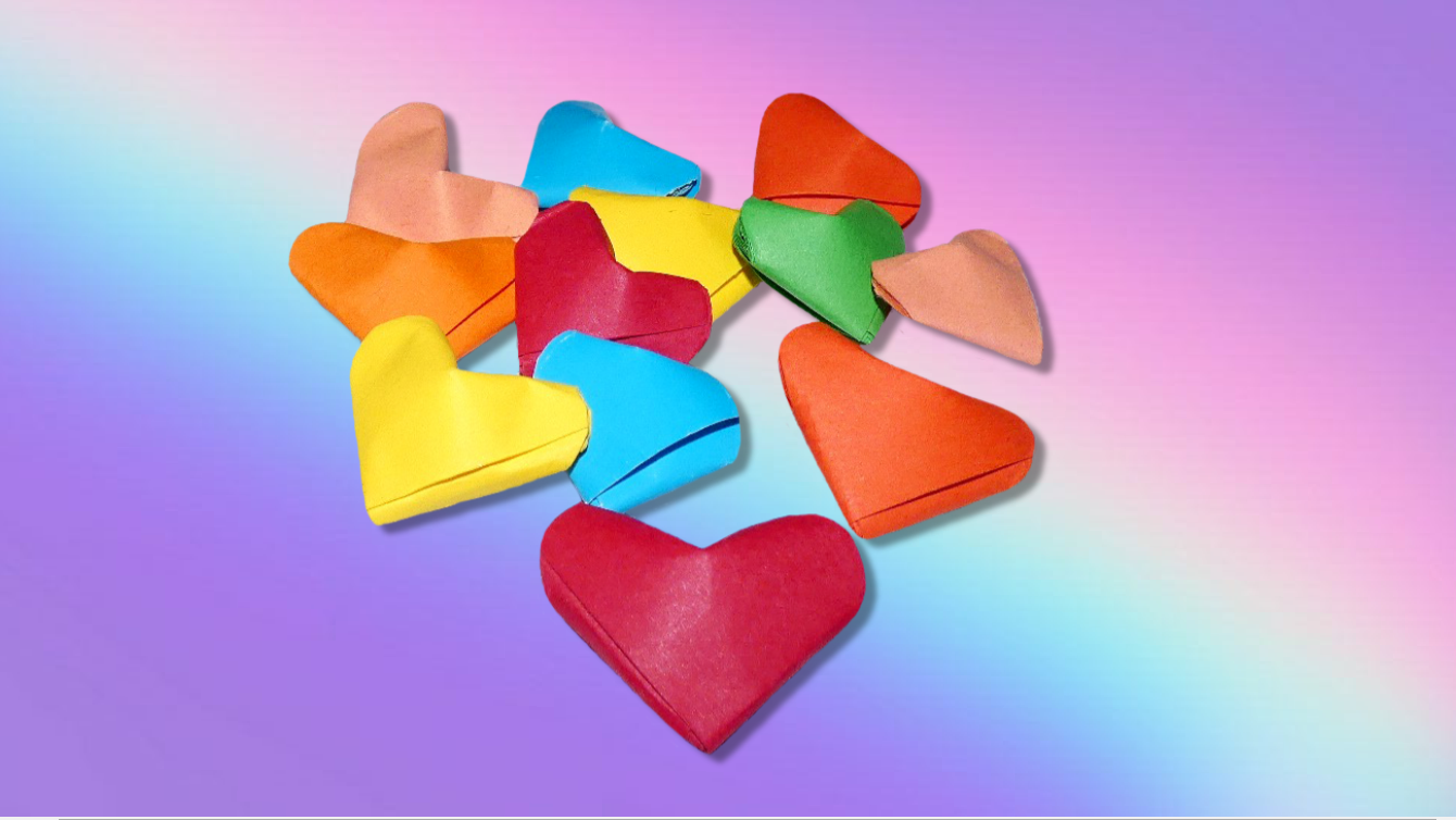 ОРИГАМИ легко: ?❤️?? Сердечки - ???? счастливый талисман из полоски бумаги