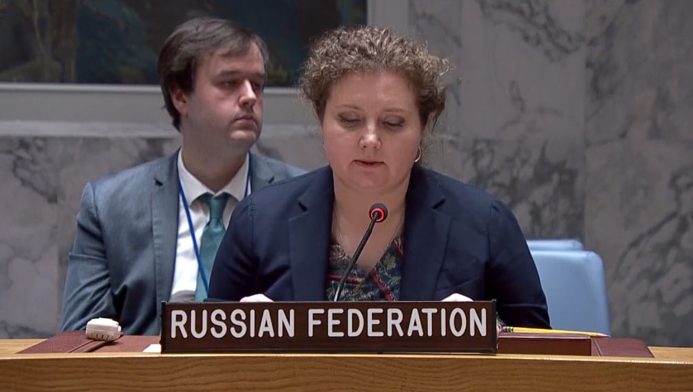 ? А.М.Евстигнеева в СБ ООН. Выступление по проекту резолюции СБ по КНДР (23.03.2023)