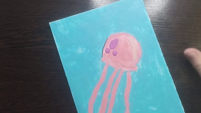 Пластилиновая картина. Медуза из Губки Боба квадратные штаны.