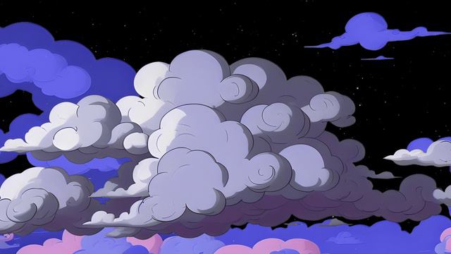 Ночные облака в стиле Comics, Loop HD