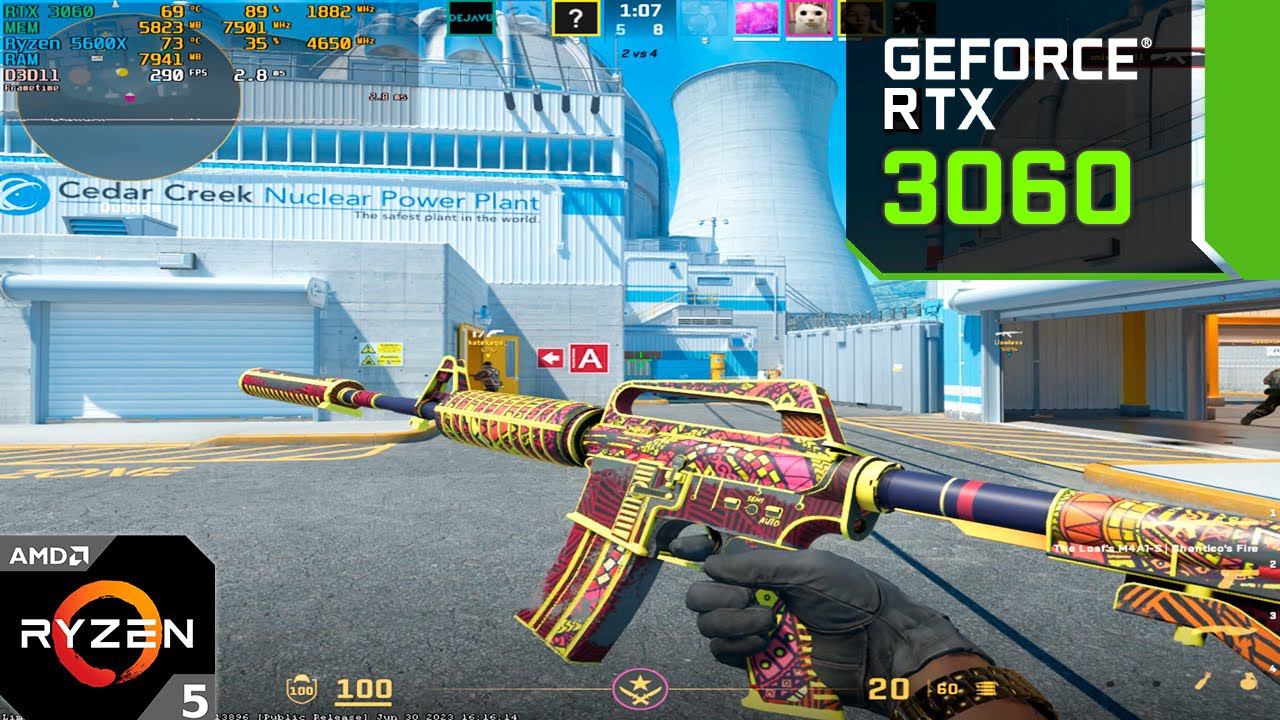 Counter-strike 2 : RTX 3060 12GB + Ryzen 5600X : 1280x960 High Settings