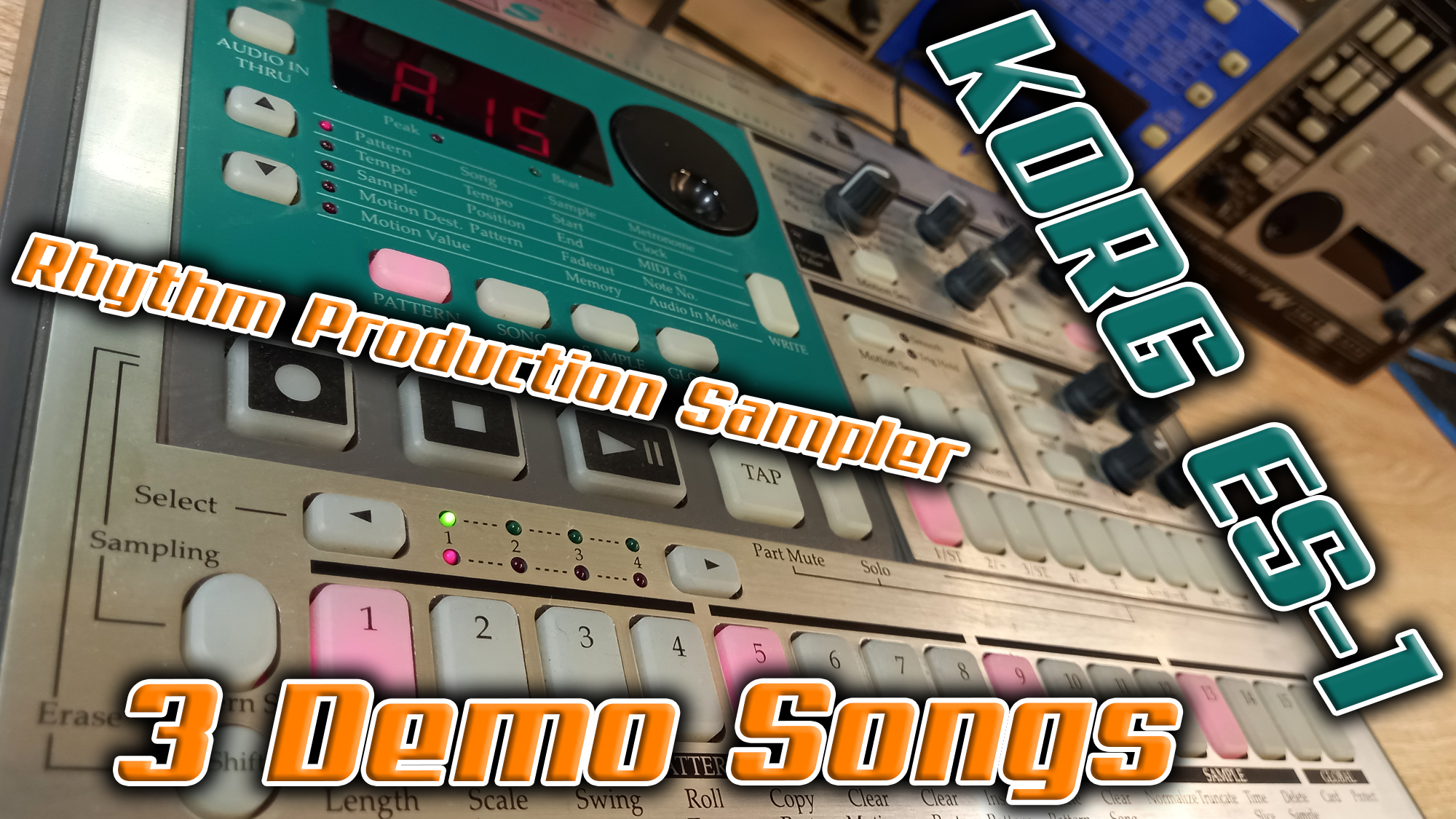 Олдскульный грувбокс-сэмплер Korg ES-1. Слушаем  3 Demo Songs.