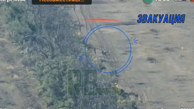 Удары FPV-дронов по позициям ВСУ, в результате которых украинские боевики бросили своего раненого