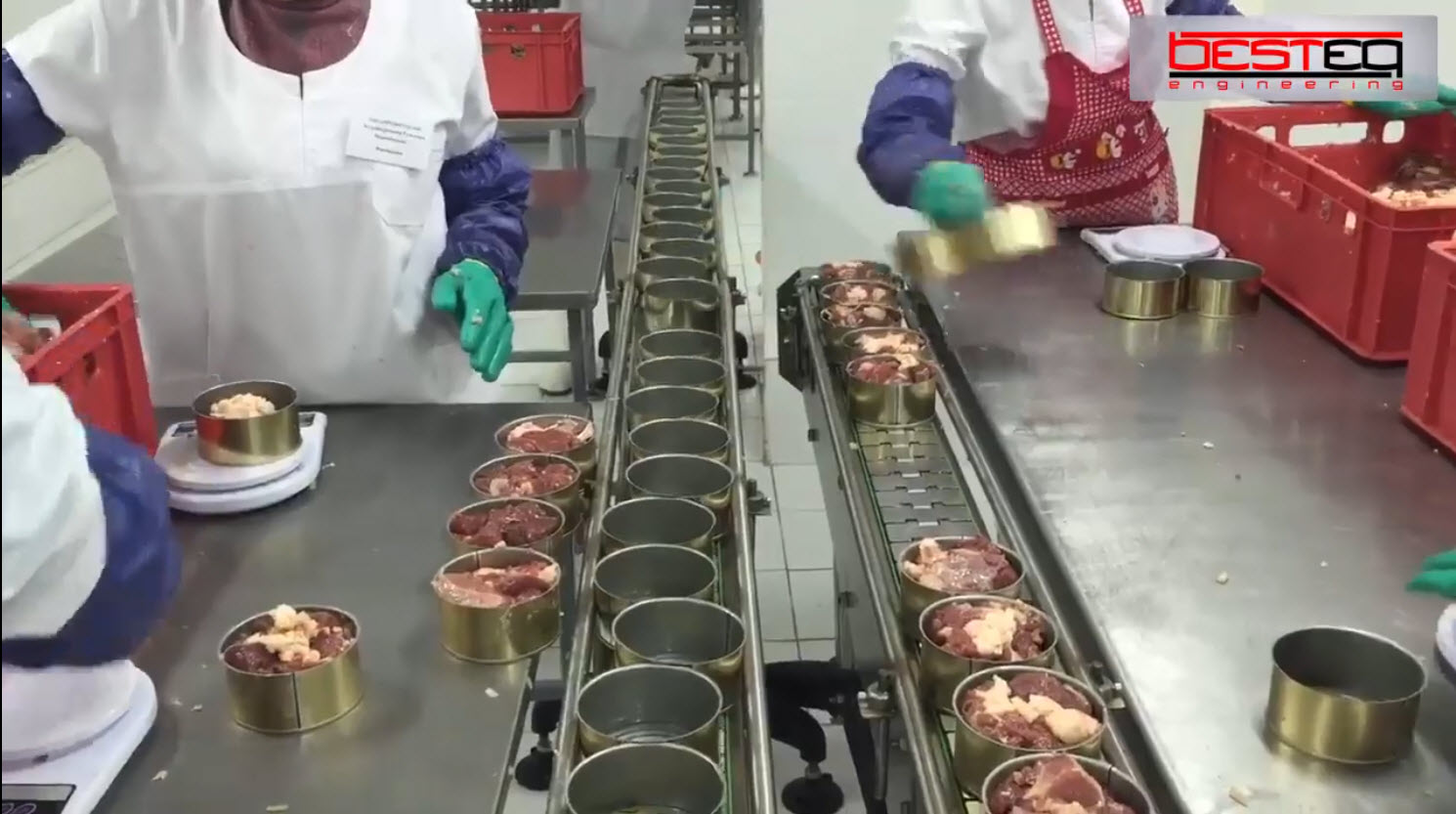 Линия производства мясных консервов (тушенка) BESTEQ-MCL-1000 бан смена.mp4