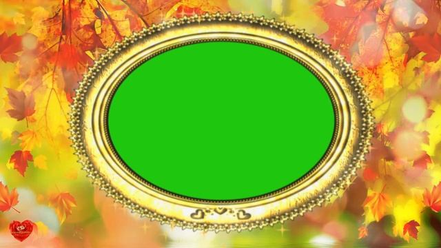 Футаж Рамка золотая осень хромакей.mp4