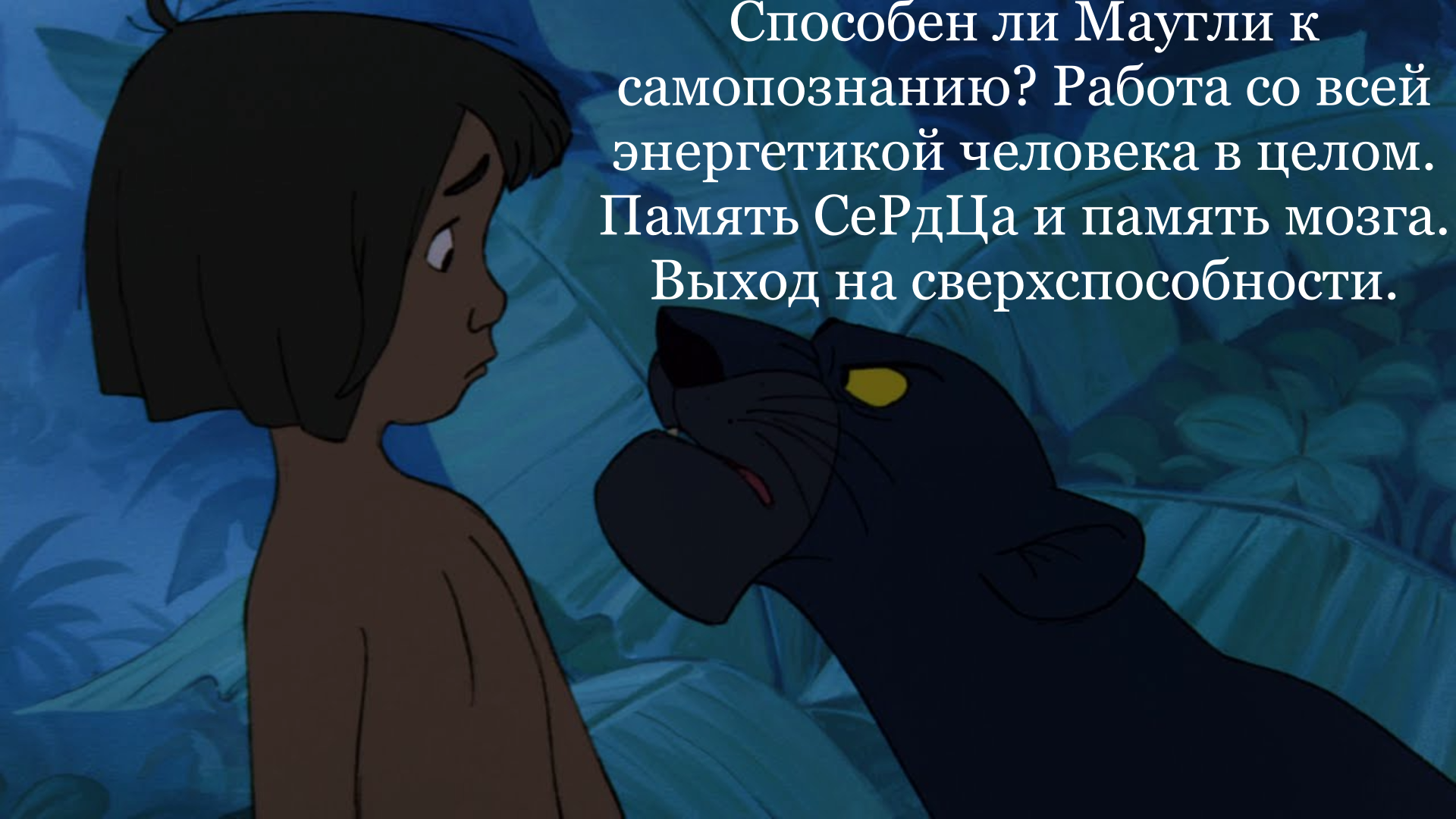 Способен ли Маугли к самопознанию? Работа со всей энергетикой человека в целом.