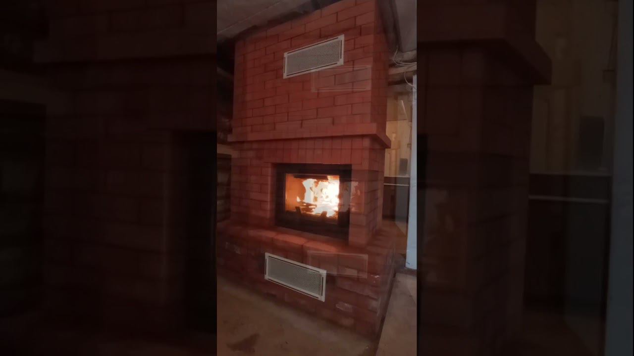 Первый розжиг кассетного камина с керамическими трубами #shorts