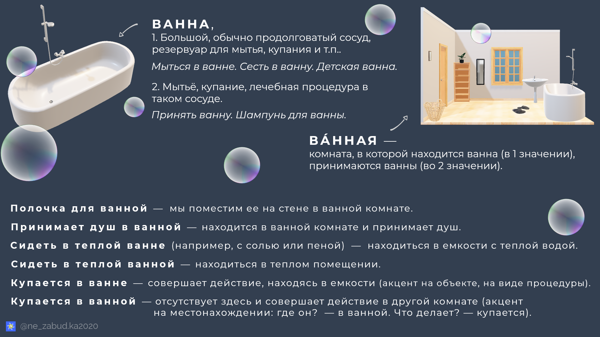 Купаются в ванной или в ванне?