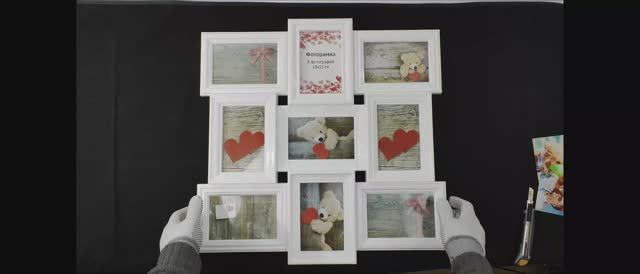 Фоторамка коллаж мультирамка "Platinum", цвет: белый, на 9 фото, 10*15 см. BIN-112184_WHITE