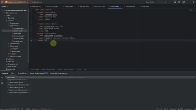 [006] Сущности Клиент, Продукт, Канал