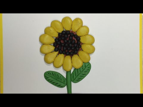 Аппликация из пластилина * Подсолнух*