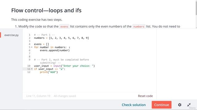 02 - A Full Python Refresher - 016 Solution to coding exercise Flow control