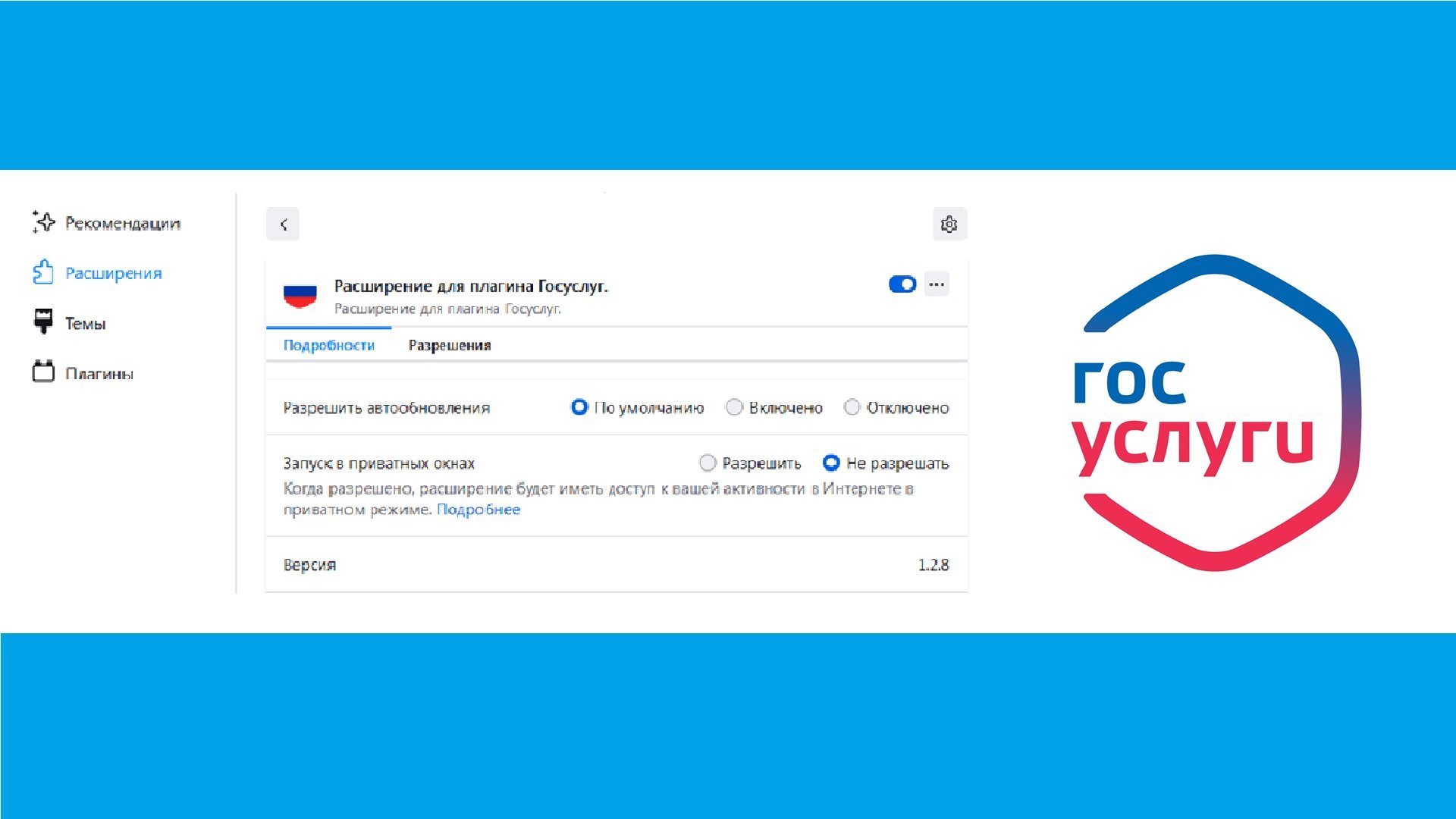 Установка плагина для портала госуслуги