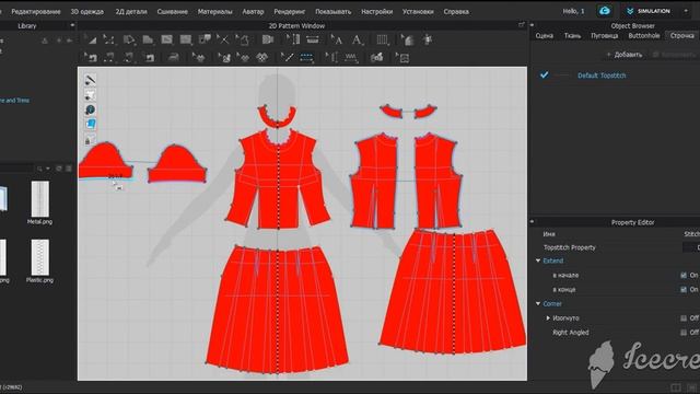 CLO3D Часть 4 - Обработка молнии, проектирование отделочных строчек