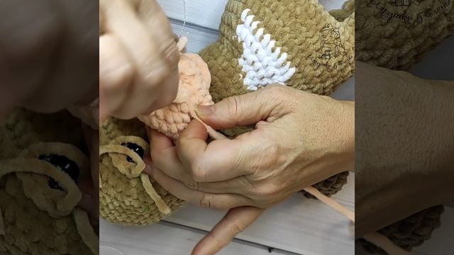 Оформление мордочки. Вяжем ноздри для бычка Тимошки