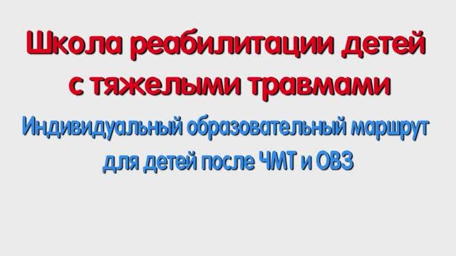 Индивидуальный образовательный маршрут для детей после ЧМТ и ОВЗ. Школа для родителей.