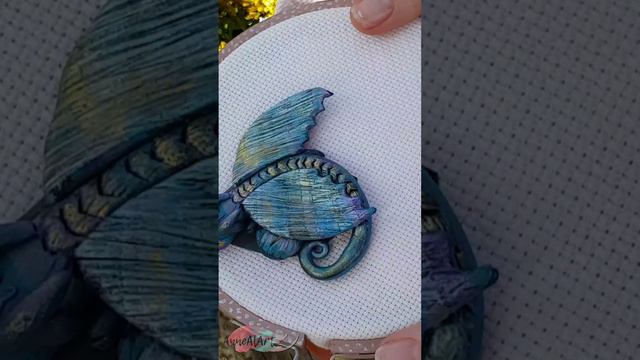 Магнитный иглодержатель подарок для рукодельницы Дракон Лабрадорит. Игольница магнитная для вышивки