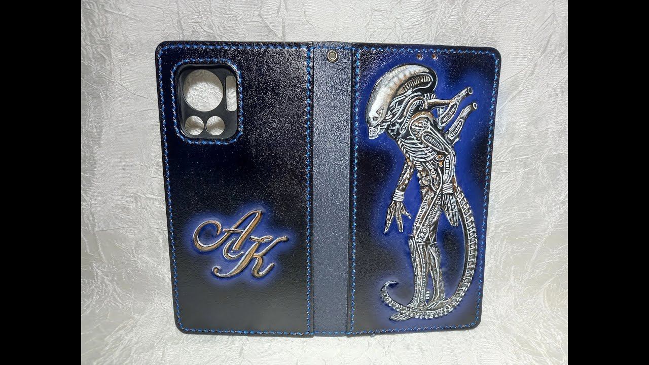 Чехол - книжка для смартфона Infinix Note 12 Vip. Изделия из кожи. СКСтиль. Видео создание: "Чужой".