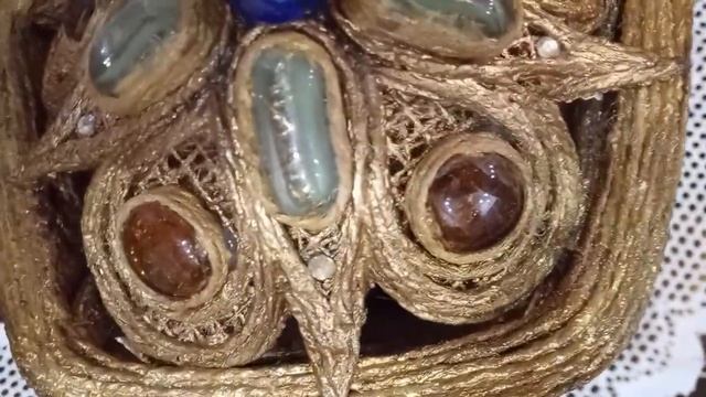 Сделала своими руками ночник из джута.