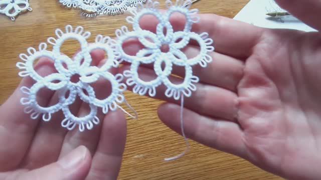 Фриволите иглой. 6 - листник. Мотив № 2