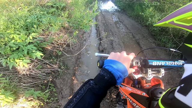 в 7 лет на детском питбайке 8й выезд MotoLand CRF 10 (70cc AT) сел акум