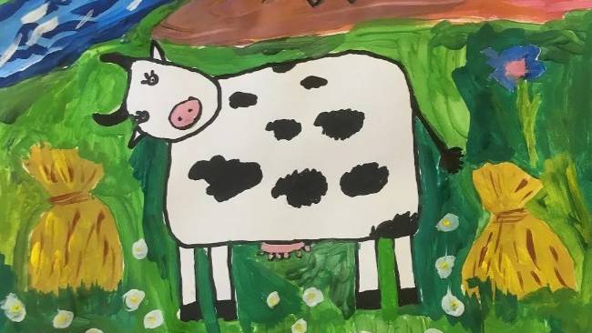 Рисуем корову. Стихи и видеомонтаж - Евгений Доставалов, декламация - Елена Иванова