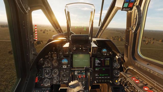 Ка-50 III Посадка против ветра. Директорный режим. Без триммирования.