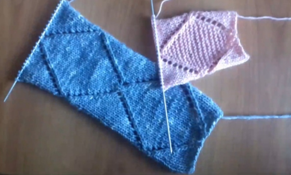 Узор спицами "Ромб"