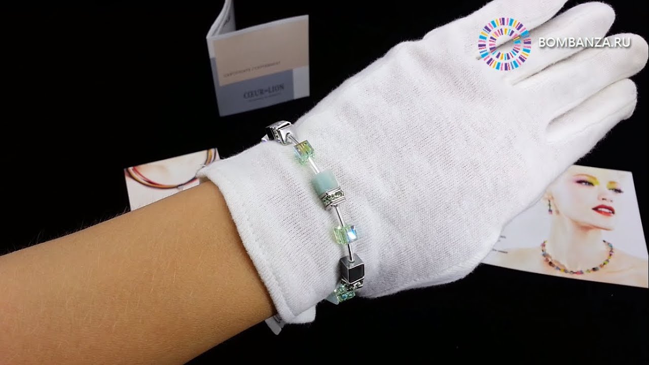 ? ?? Браслет Coeur de Lion Light Green, GeoCUBE, 4017/30-0520. Элитная бижутерия из Германии