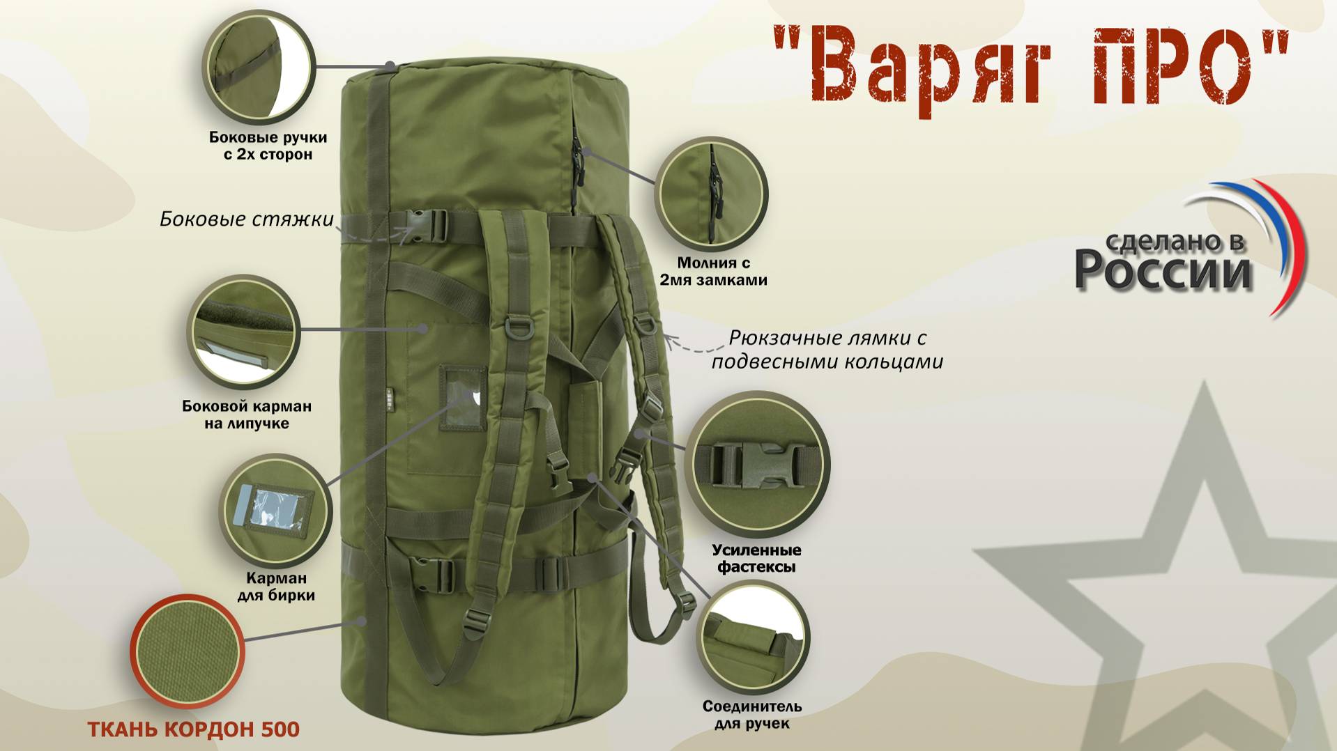 Баул армейский "Варяг ПРО", цвет - хаки светлый, 100 и 120 литров. Промо-ролик.