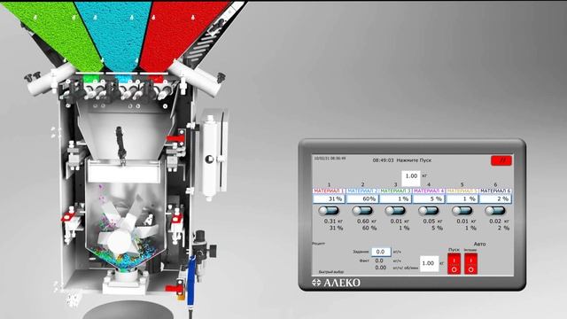 Гравиметрический (весовой) дозатор "Алеко". Принцип работы.