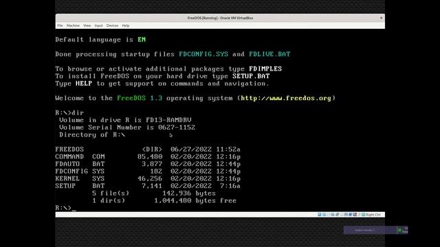 С чего начать 31 - Установка FreeDOS