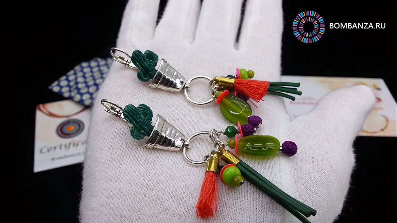 ? ? Серьги Taratata, chlorophylle, TT-E18-01703-10M. Элитная бижутерия из Франции