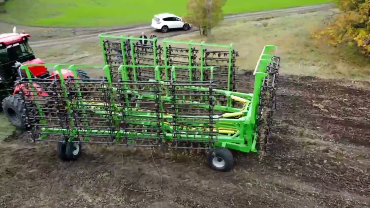 Борона гибкая БГ-16С Горизонт. Перевод из транспортного положение в рабочее и обратно.