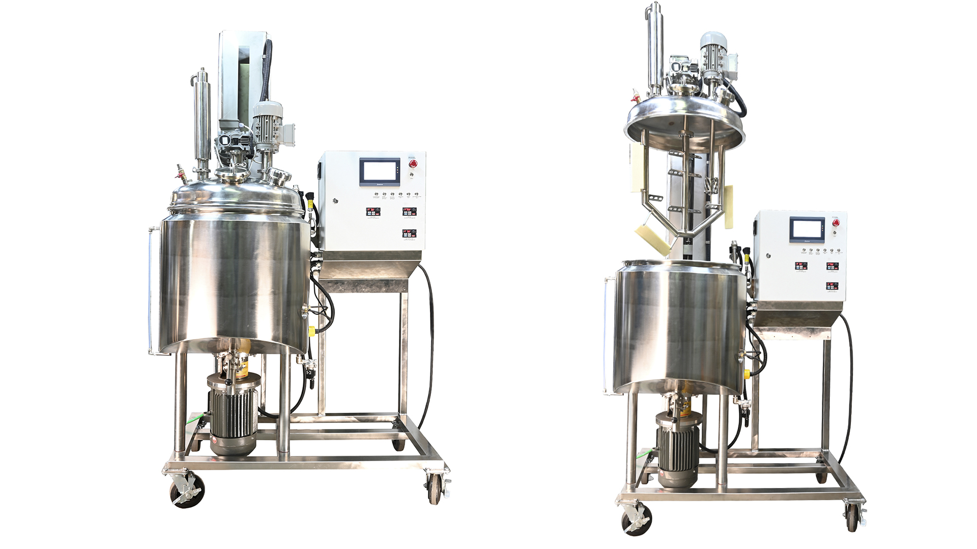 Смеситель с донным гомогенизатором и пневматическим подъемным механизмом крышки
