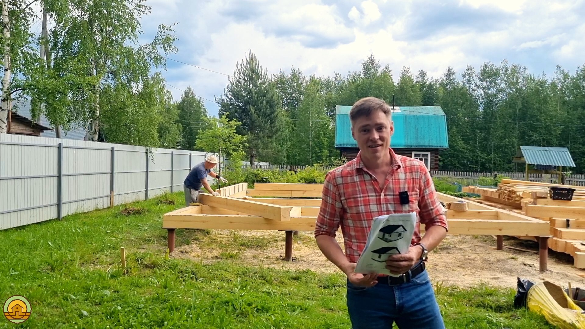 Строим дачный одноэтажный дом из бруса 6 на 8 в Эжве Сыктывкар. План дома и технология строительства