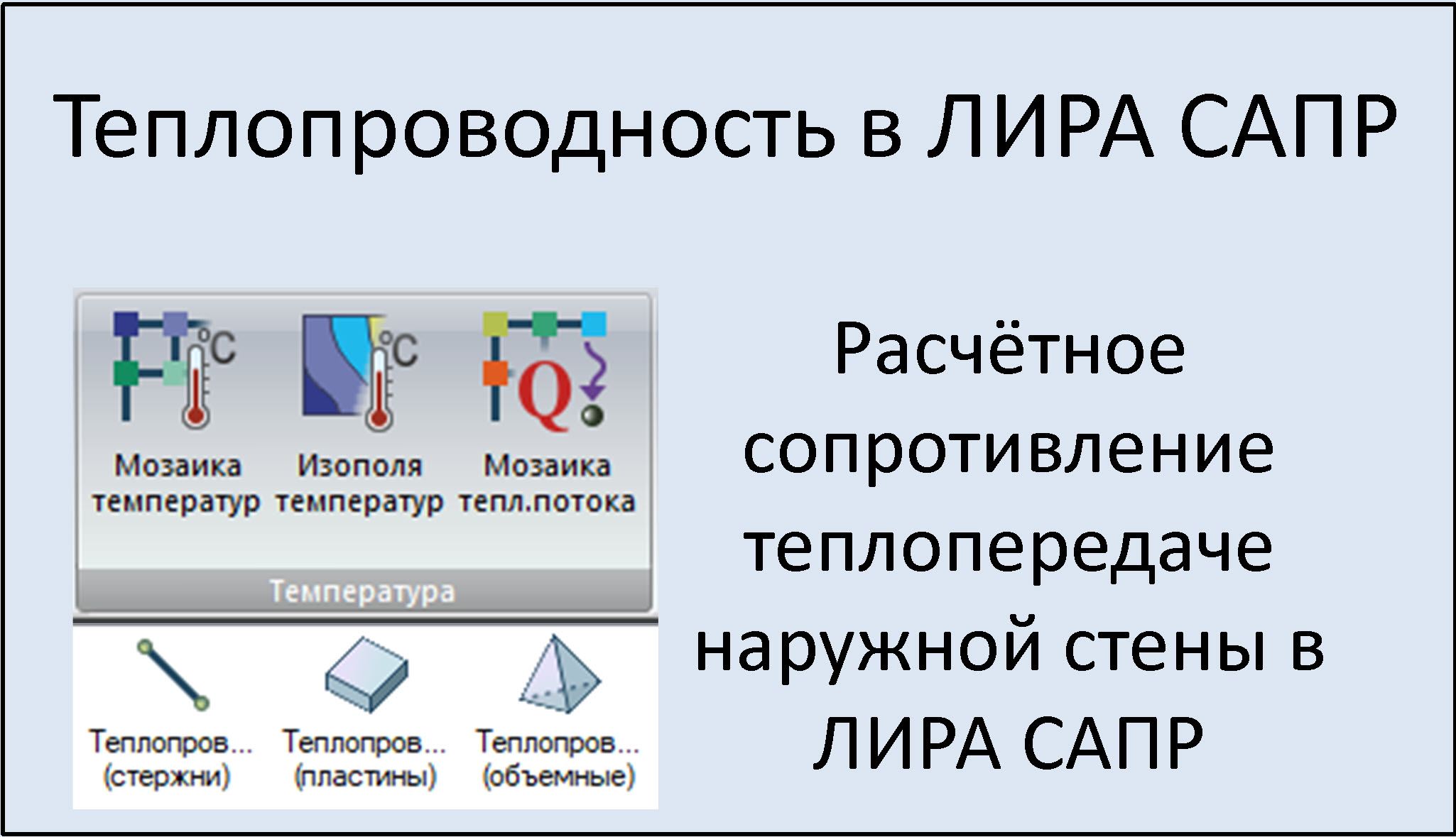 Теплопроводность в ЛИРА САПР Урок 1 Расчётное сопротивление теплопередаче наружной стены.