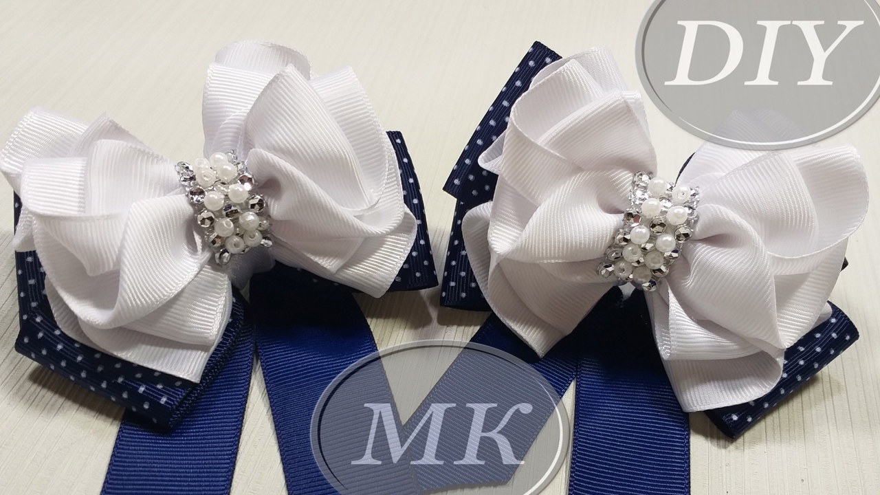 Школьные Банты ? Мастер класс Канзаши ? Bows school kanzashi ? Hair Style kanzashi